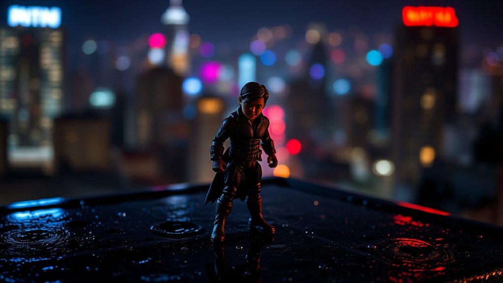 Toy Photography Cinematic Night Scenes With LEDS - Toys in a Studio
